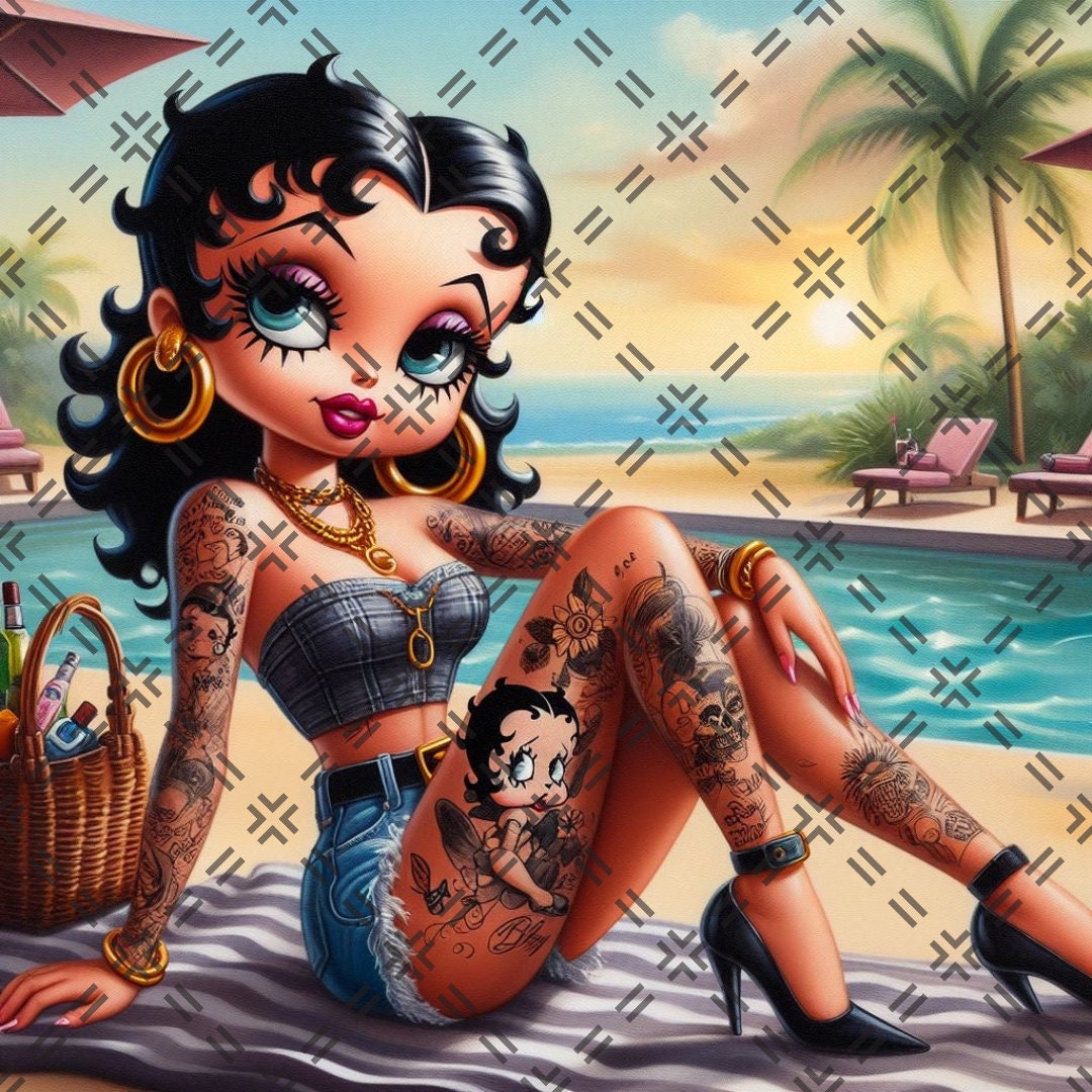 Betty Boop Tattoos by the Pool Summer - Etsy