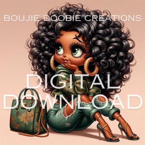 Betty Boop in Green With Heels Boujie Black Chibi Girl Svg Png ...