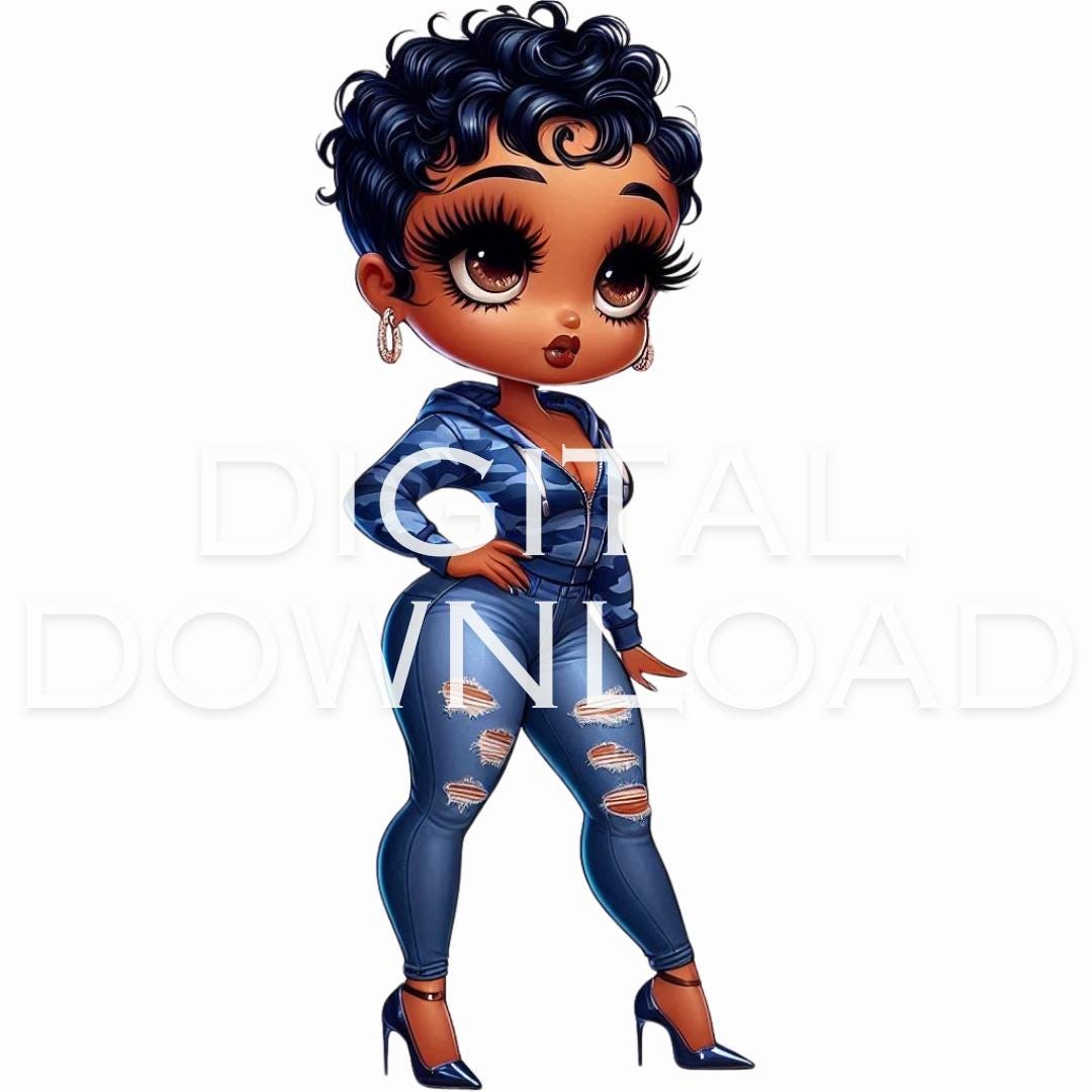 Betty Boop Blue Camo PNG Digital Download Tumbler Wrap Wall Art ...