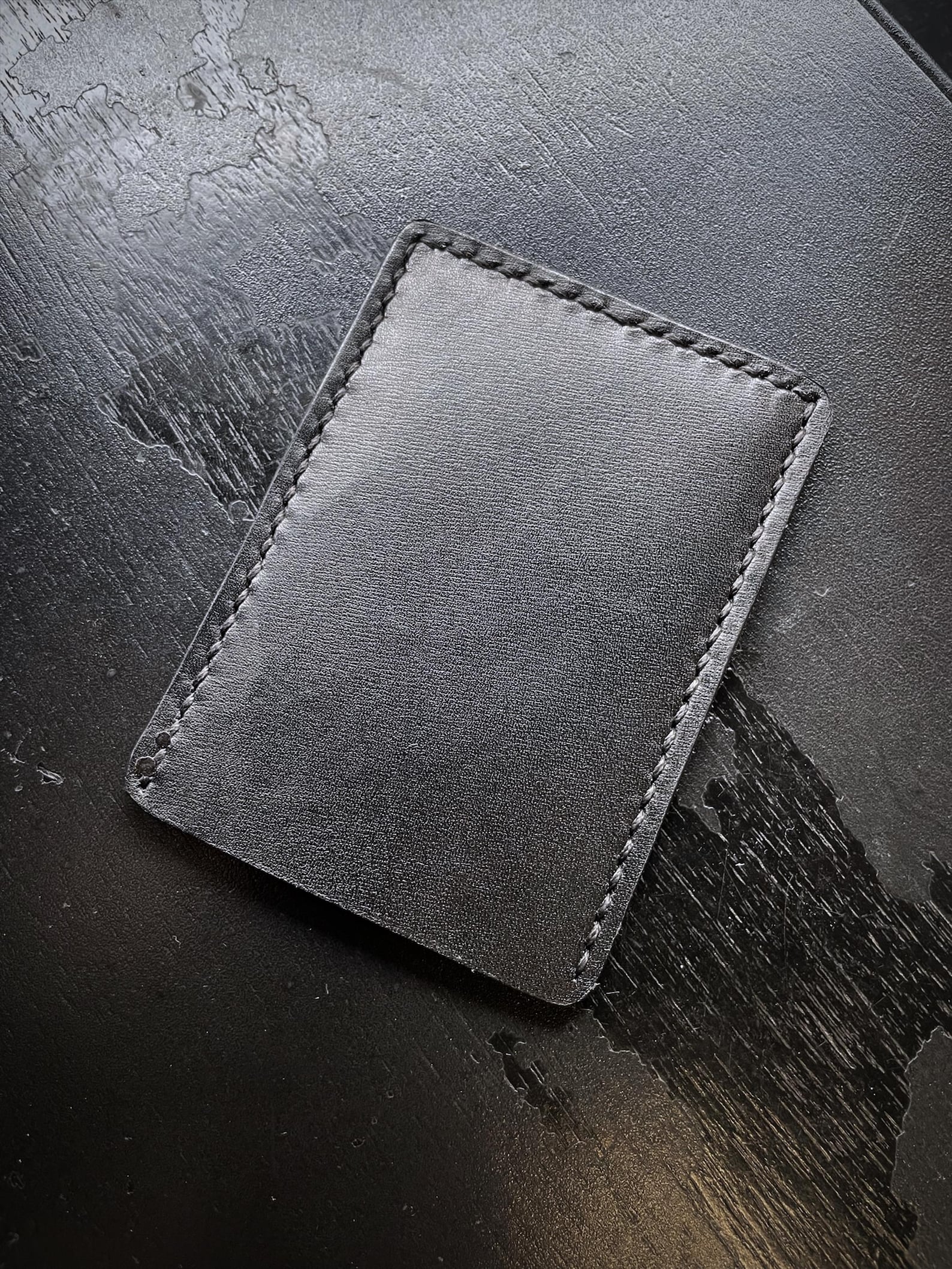 Handmade Bat Shaped Black Leather Card Holder, Box Calf Leather ...