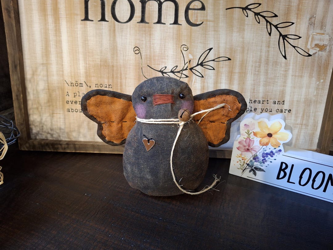 Primitive Butterfly Decoration With Orange Wings Rustic Twine Tie and ...