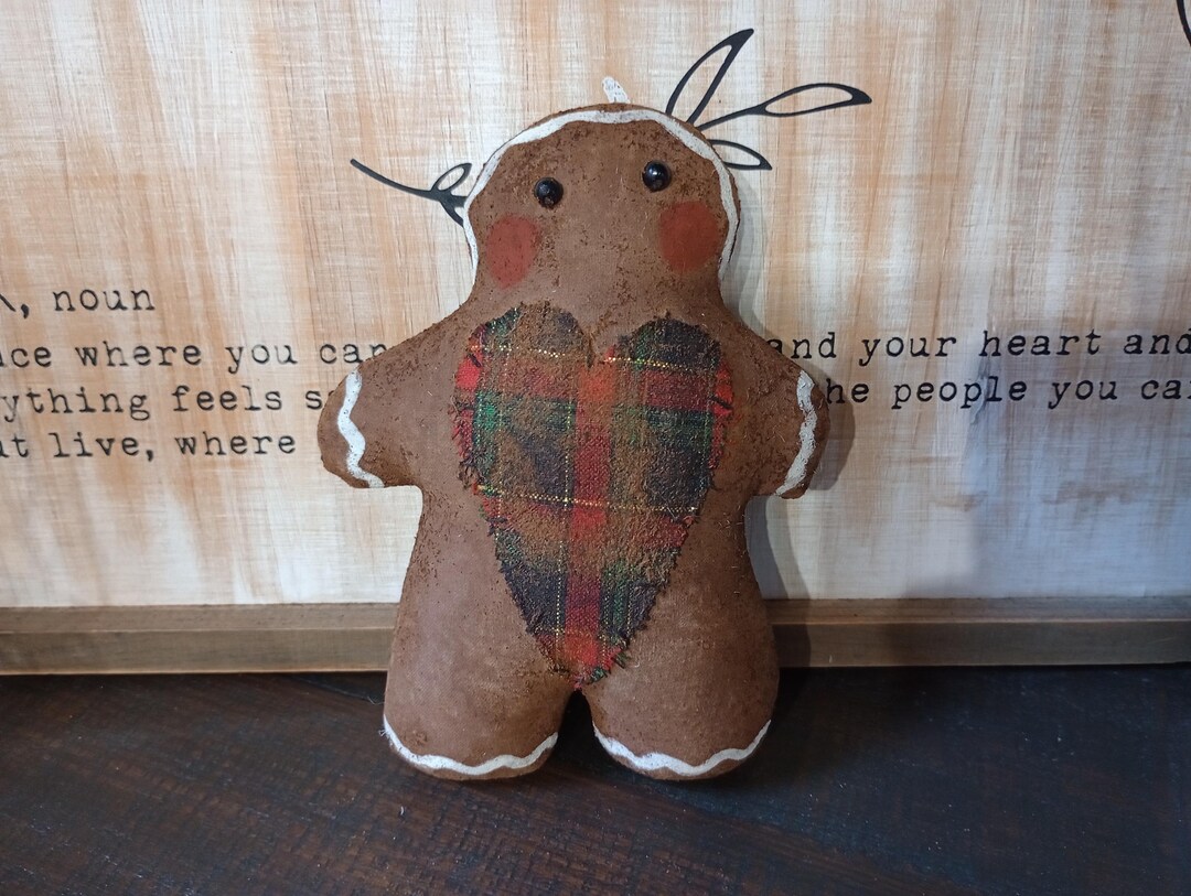 Primitive Gingerbread Man Bowl Filler Decoration Prim Christmas Ginger ...