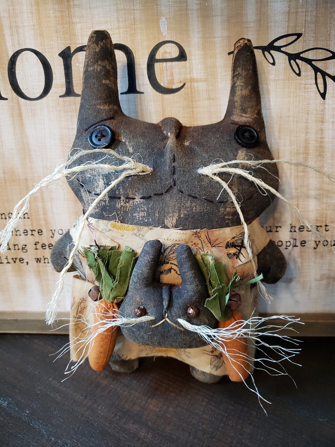 Primitive Rebecca Rabbit & Baby Garland Bees and Hives Dress - Etsy