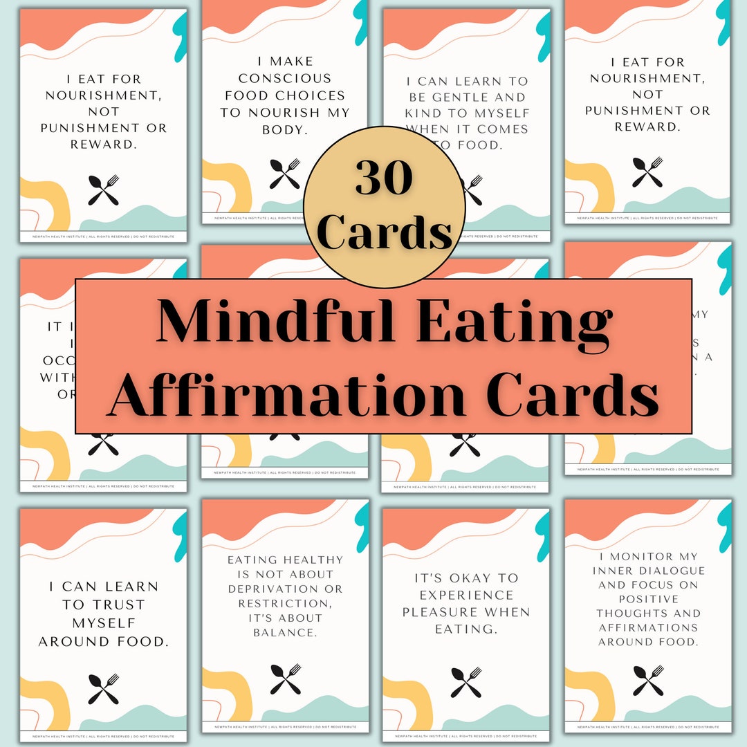 Mindful Eating Affirmations Deck Cards Printable, Intuitive Eating ...