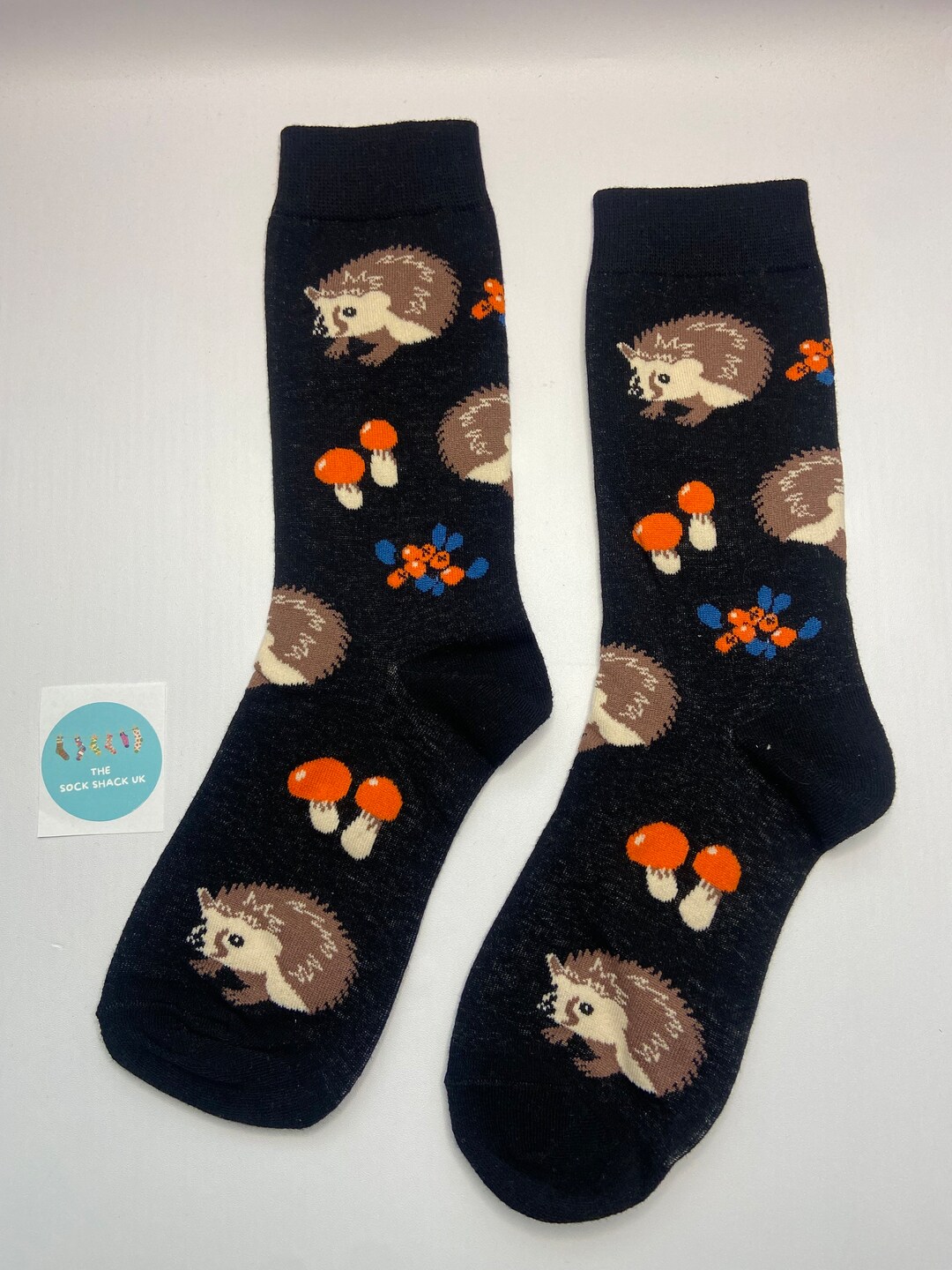 Hedgehog Print Socks, Rabbit Socks, Animal Socks, Stocking Filler, Xmas ...