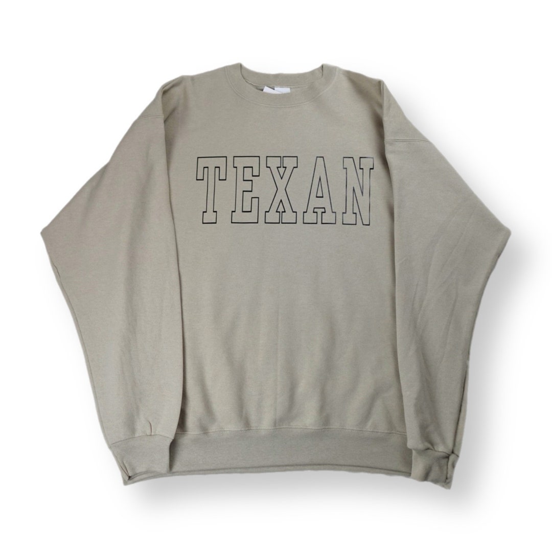 Texan, Texas Varsity College Letter Style Crewneck Sweater, Trendy ...