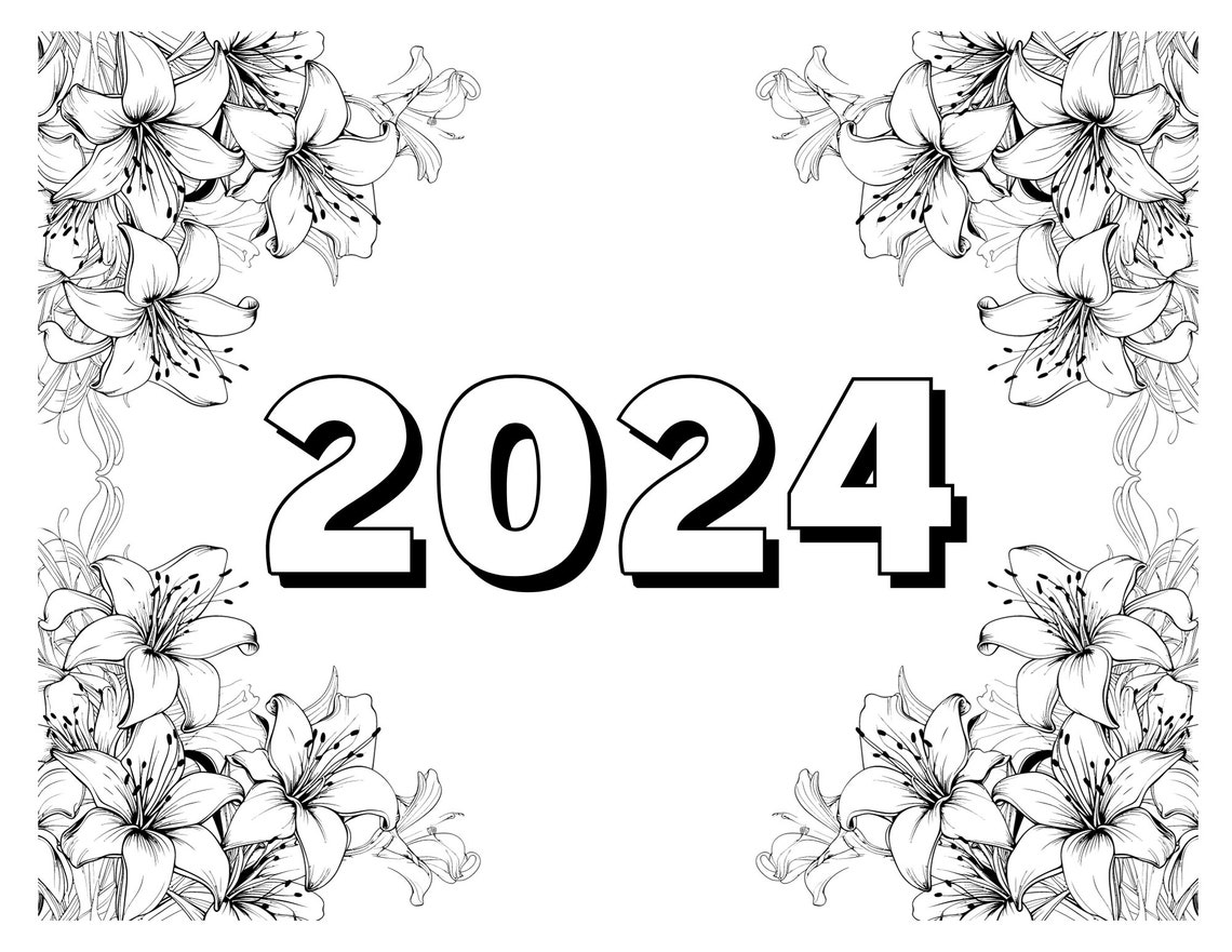 Flower Coloring Book Calendar Printable Download - Etsy