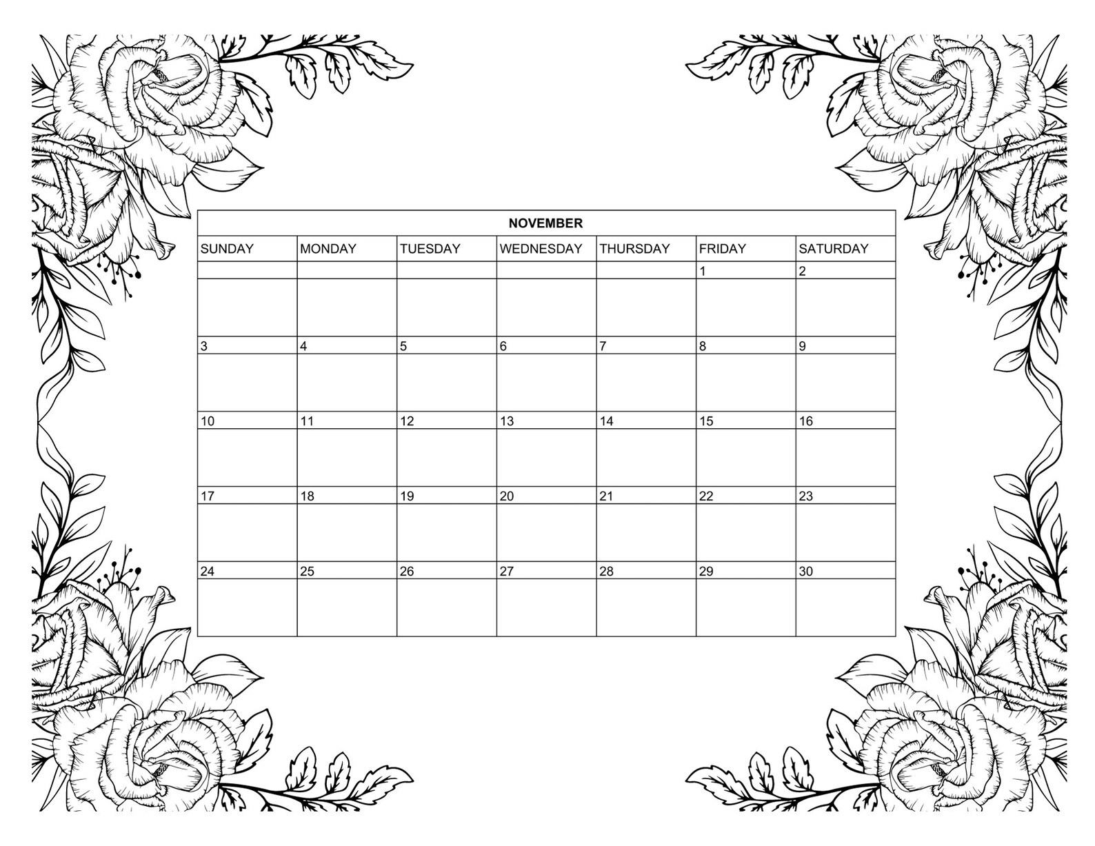 Flower Coloring Book Calendar Printable Download - Etsy