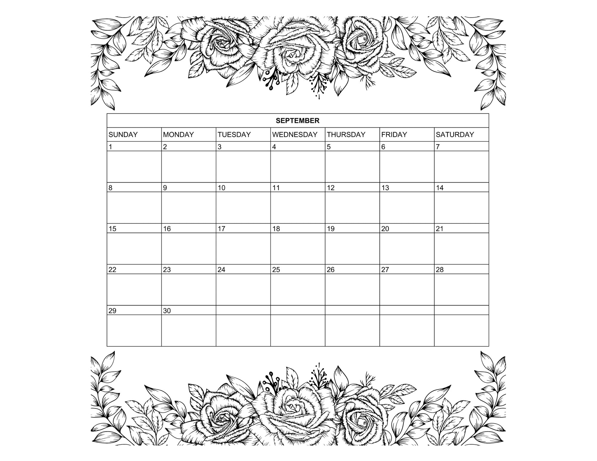 Flower Coloring Book Calendar Printable Download - Etsy