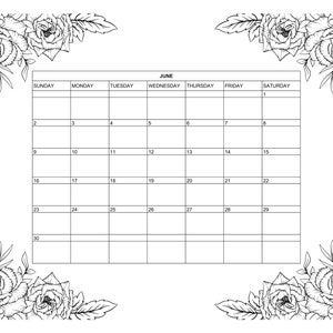 Flower Coloring Book Calendar Printable Download - Etsy
