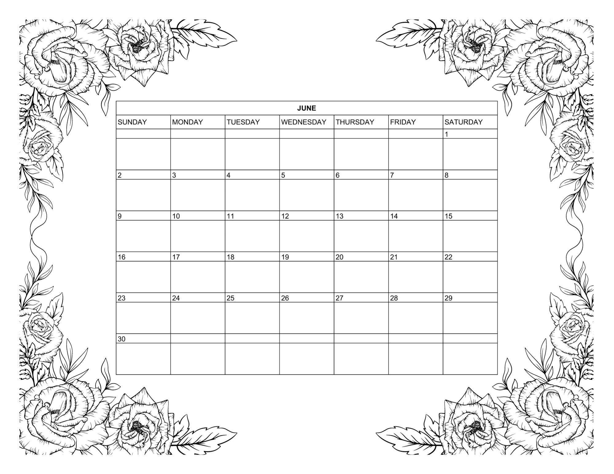 Flower Coloring Book Calendar Printable Download - Etsy