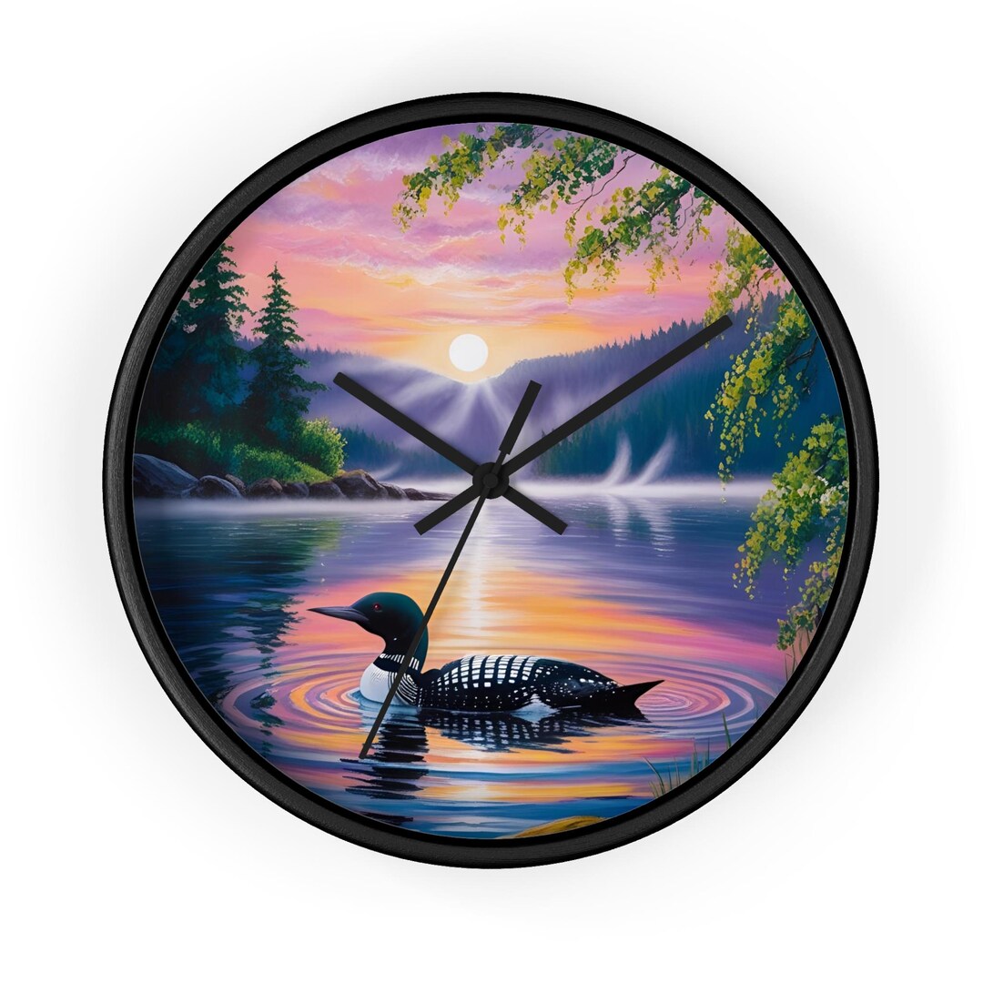 Loon Lake Wall Clock - Serene Nature Decor, Rustic Home Accent, Ideal ...