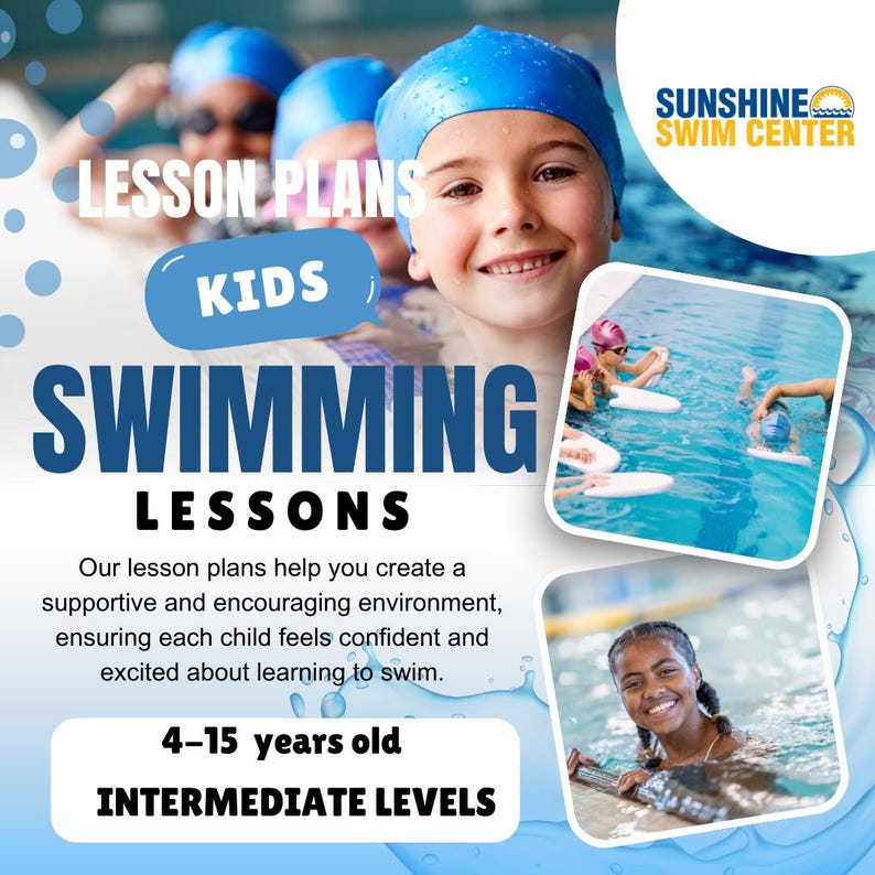 Learn to Swim- Lesson Plans Level 4-6 (intermediate Levels) - Etsy
