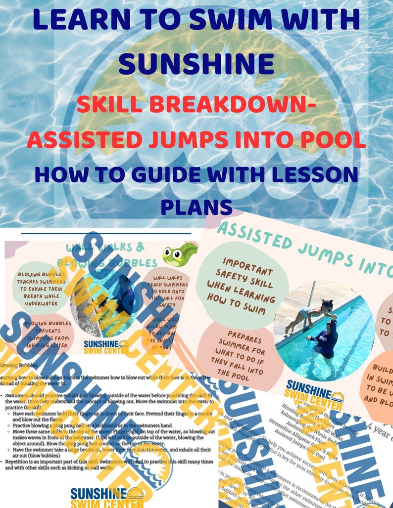 Learn to Swim- Skill Breakdown "assisted Jumps Into Pool" - Etsy