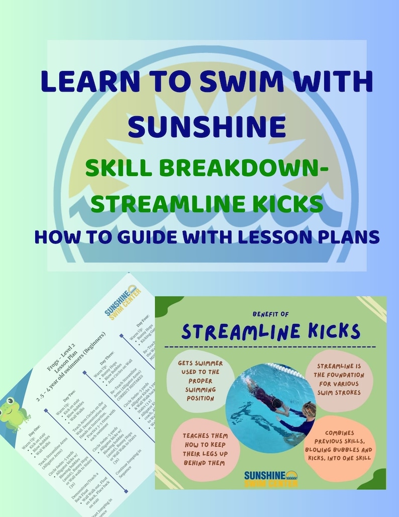 Learn to Swim- Skill Breakdown "streamline Kicks" - Etsy