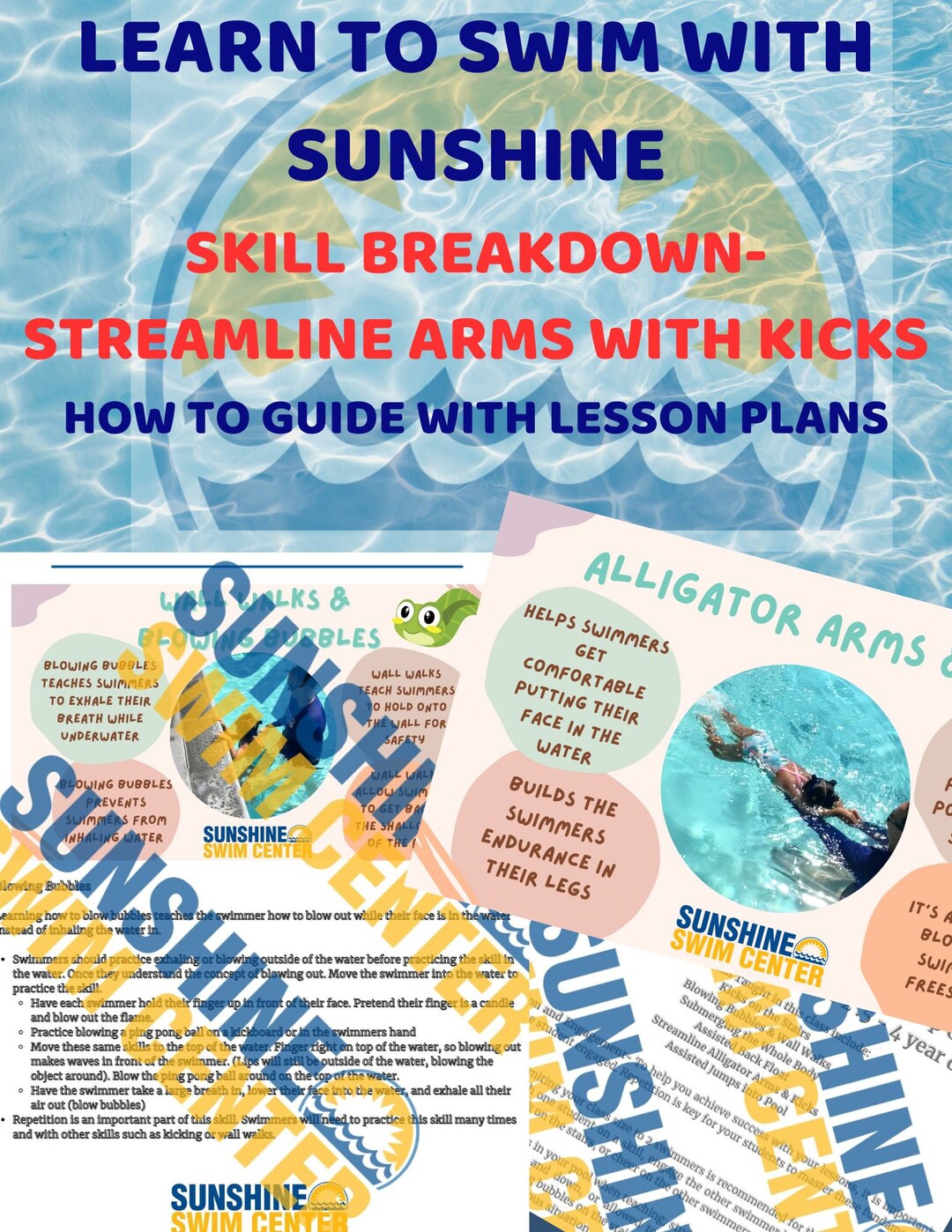 Learn to Swim- Skill Breakdown "streamline Arms With Kicks" - Etsy