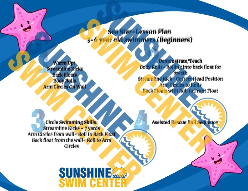 Learn to Swim- Lesson Plans Level 1-3 (toddler, Preschool & School Aged ...