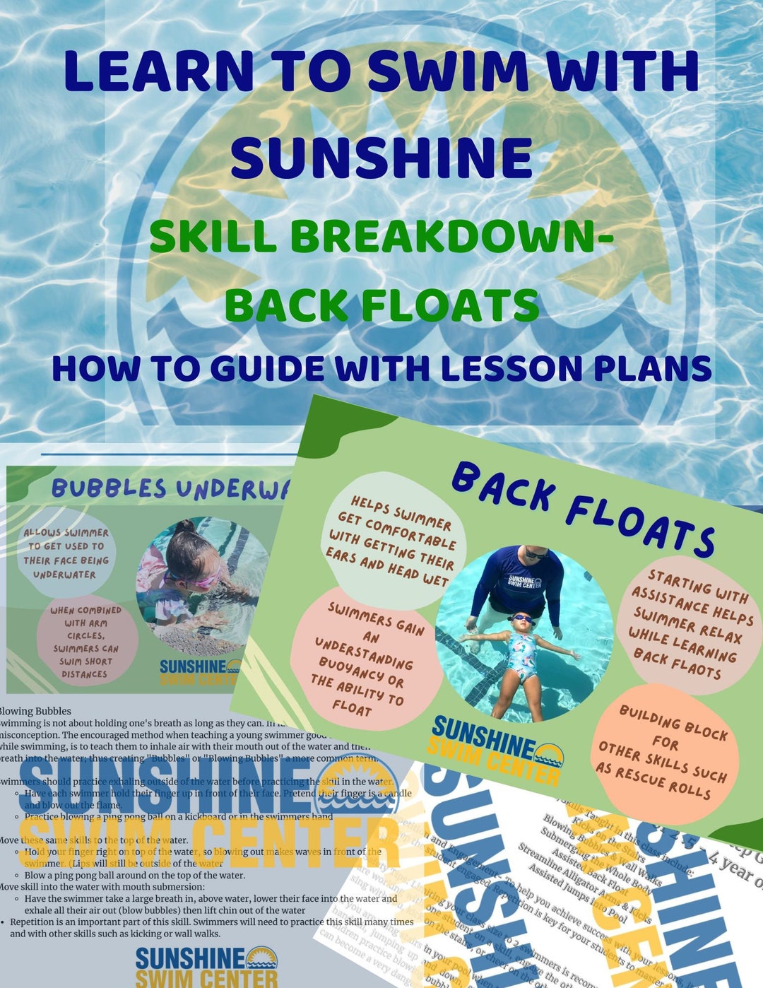 Learn to Swim- Skill Breakdown "back Floats" - Etsy