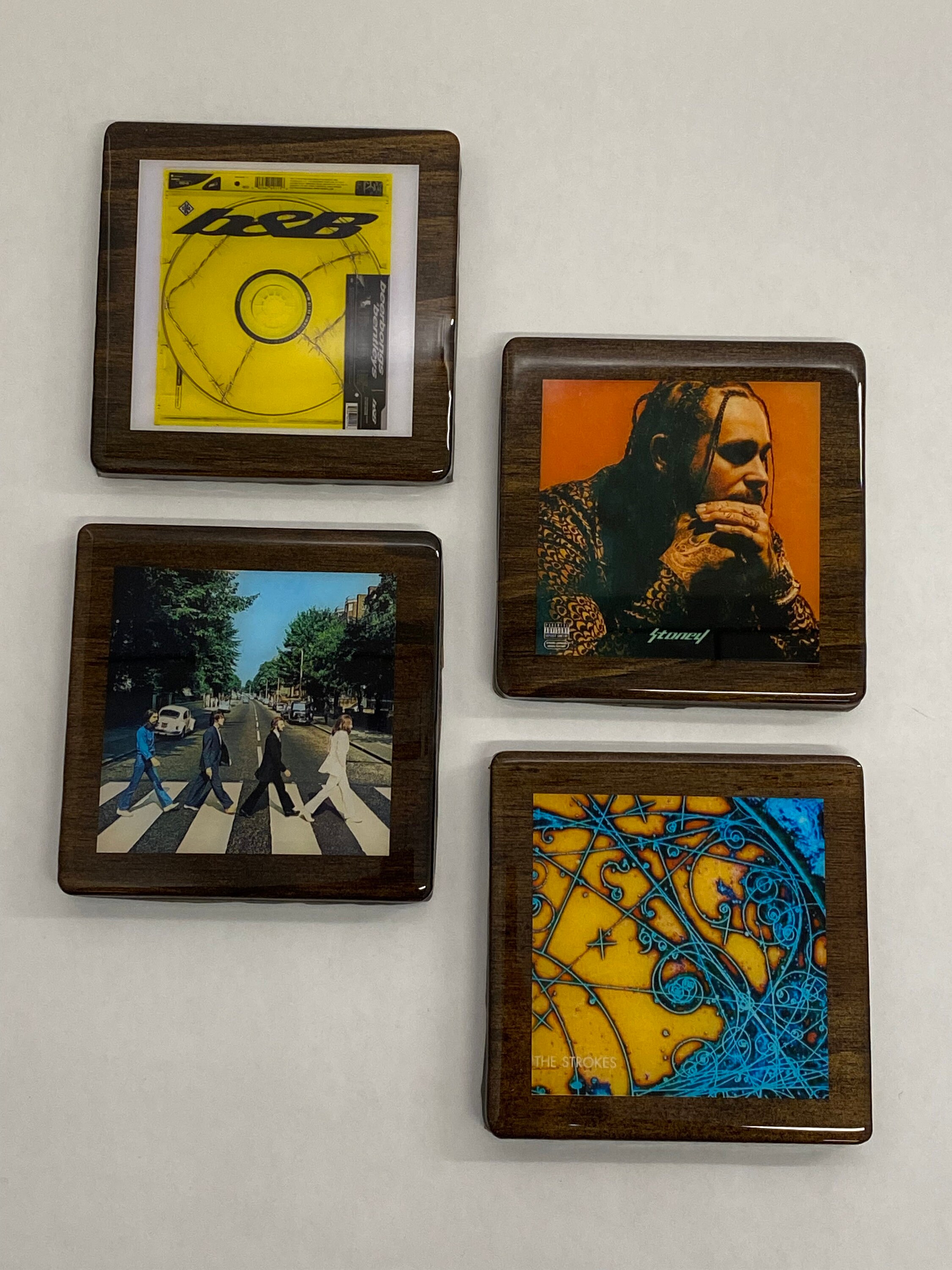 Custom Album Cover Wooden Drink Coasters With Wireless Tap to Play - Etsy