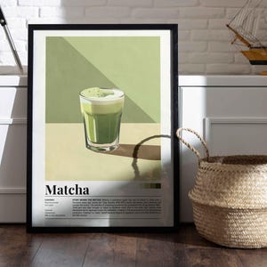 Retro Matcha Poster - Vintage Matcha Art Print, Nostalgic Cafe Decor ...