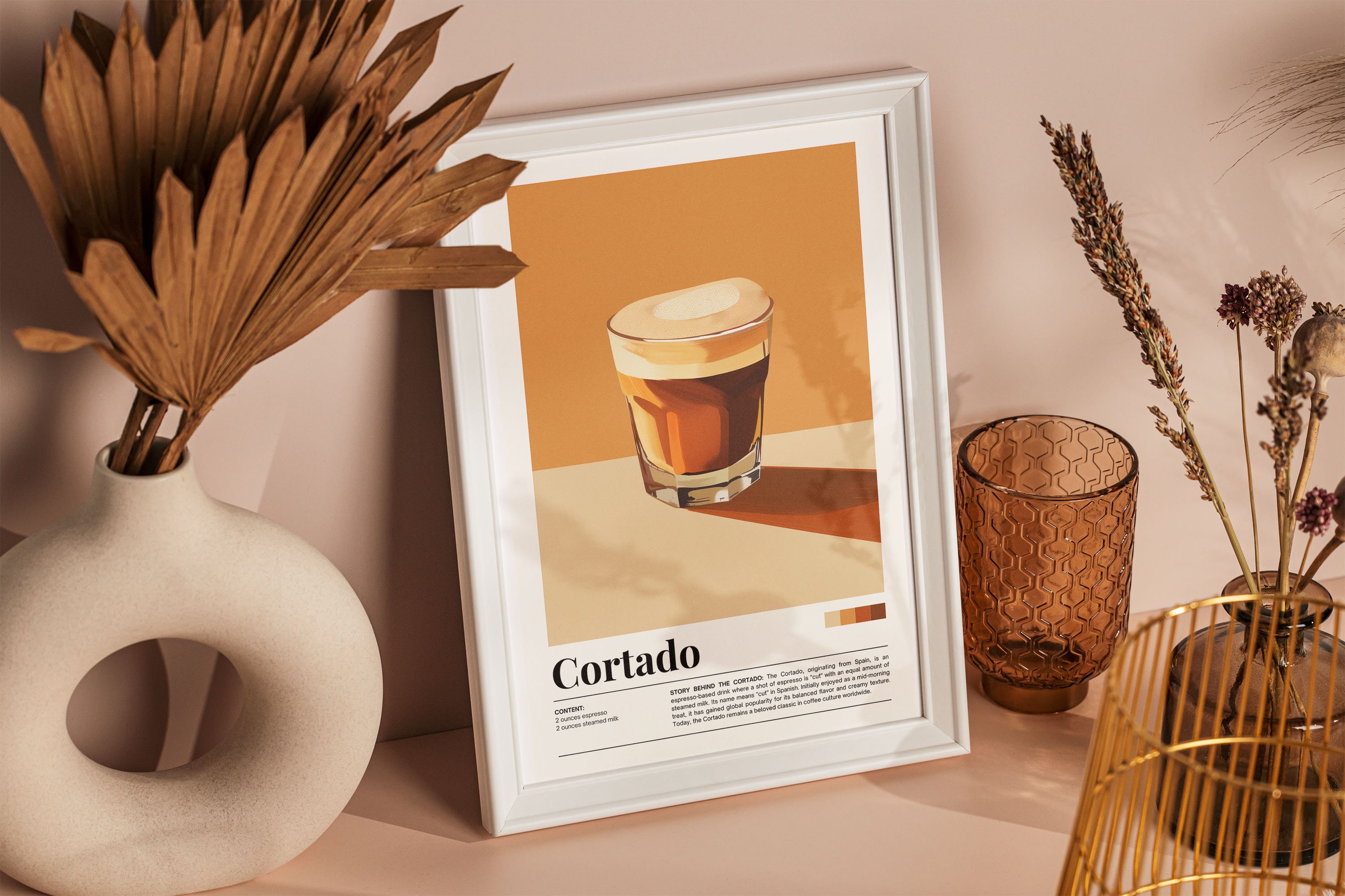 Retro Cortado Poster Vintage Coffee Art Print, Nostalgic Cafe Decor ...