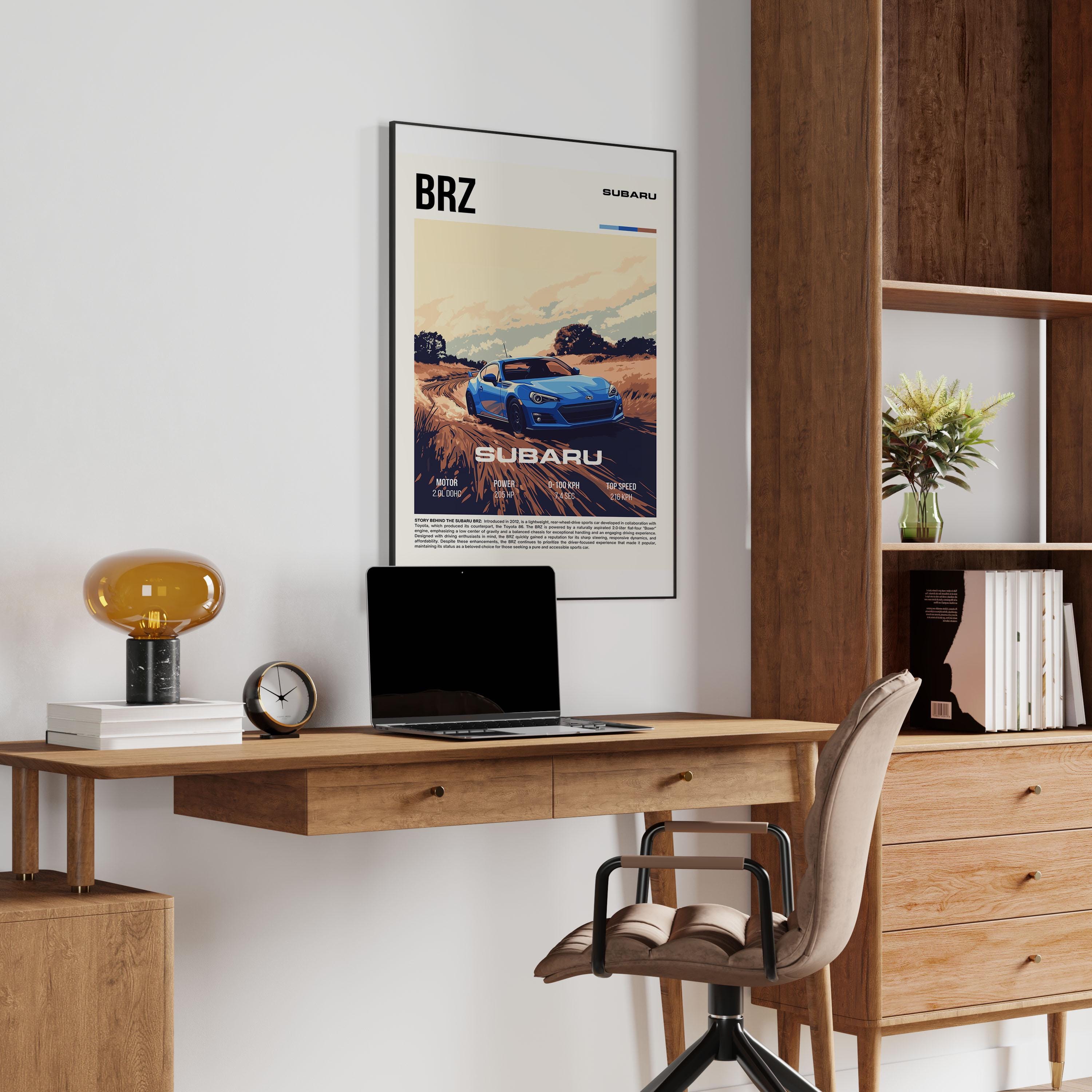 Subaru BRZ Poster - Retro Style JDM Sports Car Wall Art - Iconic Car ...