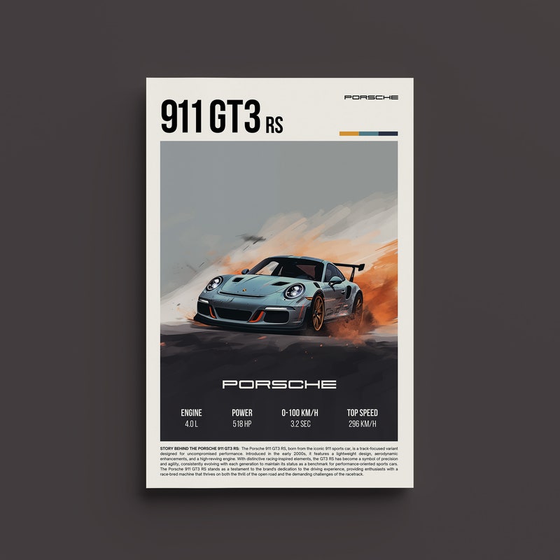 Porsche 911 Gt3 Rs Poster - Etsy