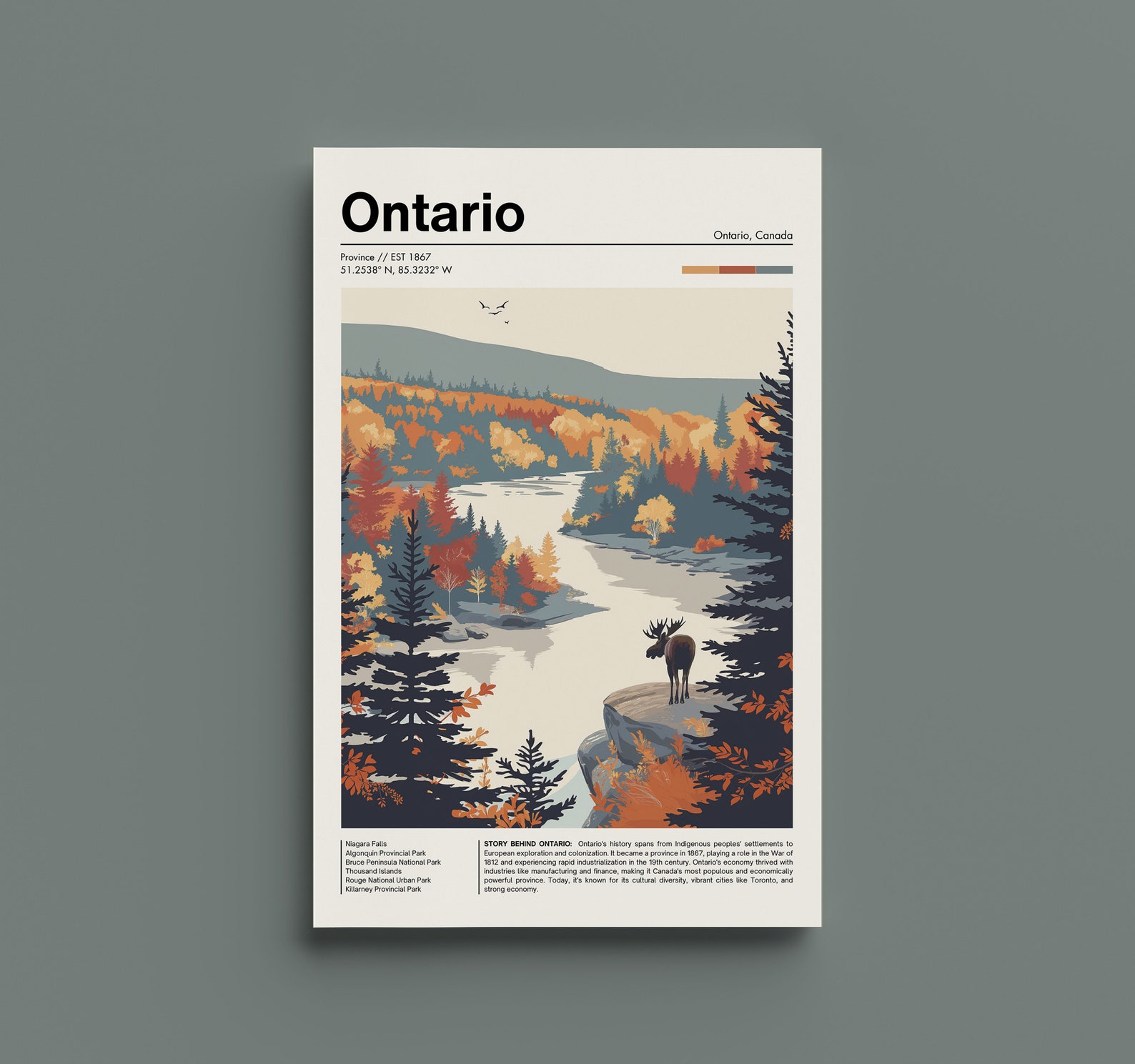 Vintage Ontario Poster - Retro National Park Print - Canada Travel Art ...