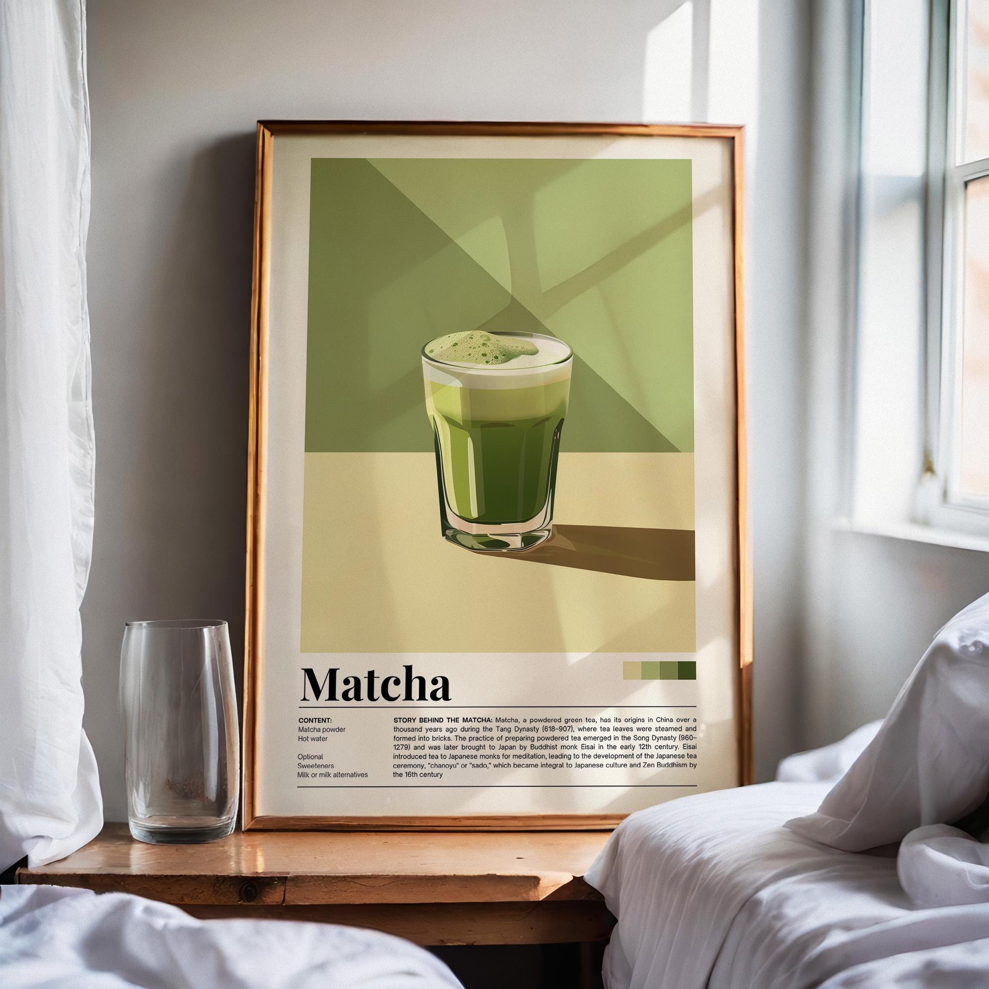 Retro Matcha Poster Vintage Matcha Art Print, Nostalgic Cafe Decor ...