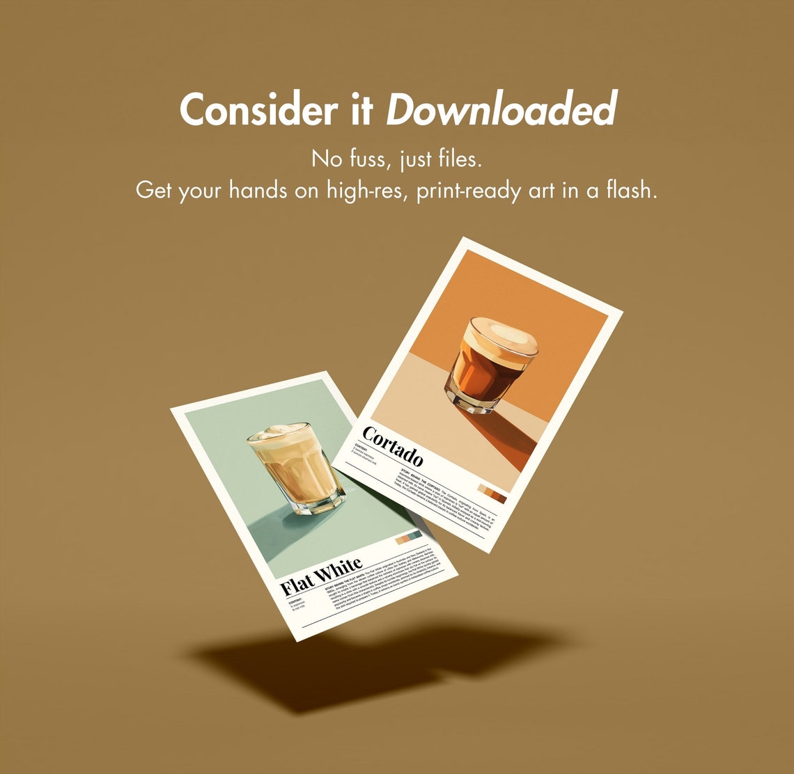 Retro Cortado Poster Vintage Coffee Art Print, Nostalgic Cafe Decor ...