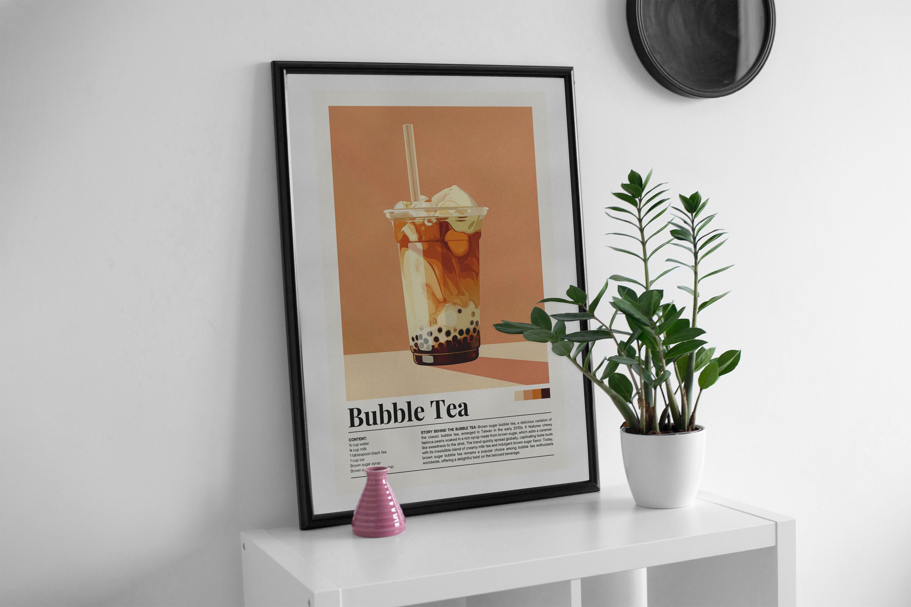 Retro Bubble Tea Poster - Vintage Beverage Art Print, Nostalgic Cafe ...