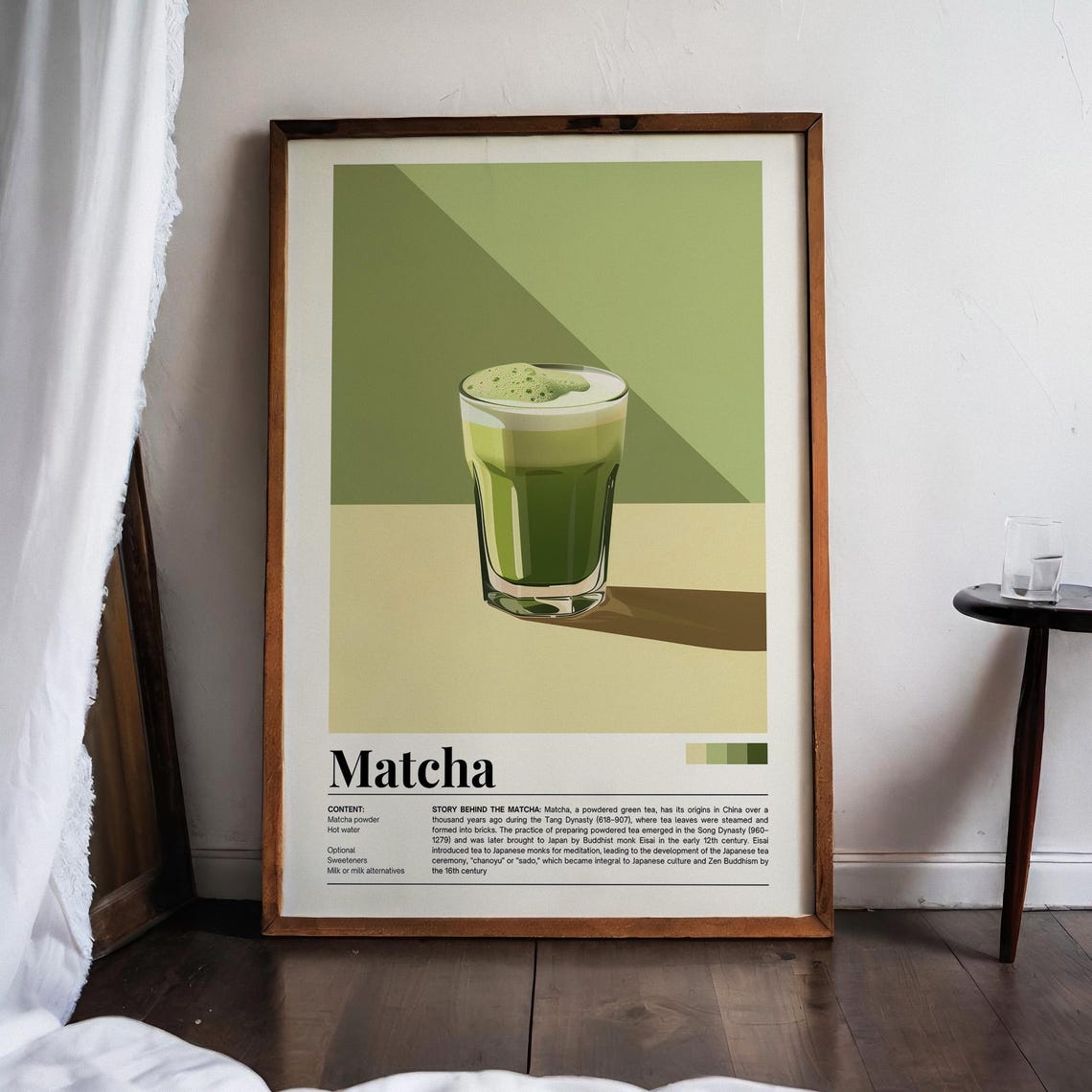 Retro Matcha Poster Vintage Matcha Art Print, Nostalgic Cafe Decor ...