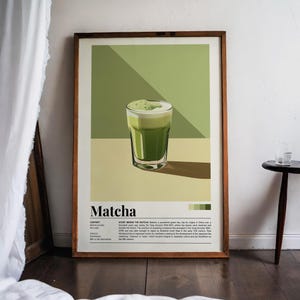 Retro Matcha Poster - Vintage Matcha Art Print, Nostalgic Cafe Decor ...