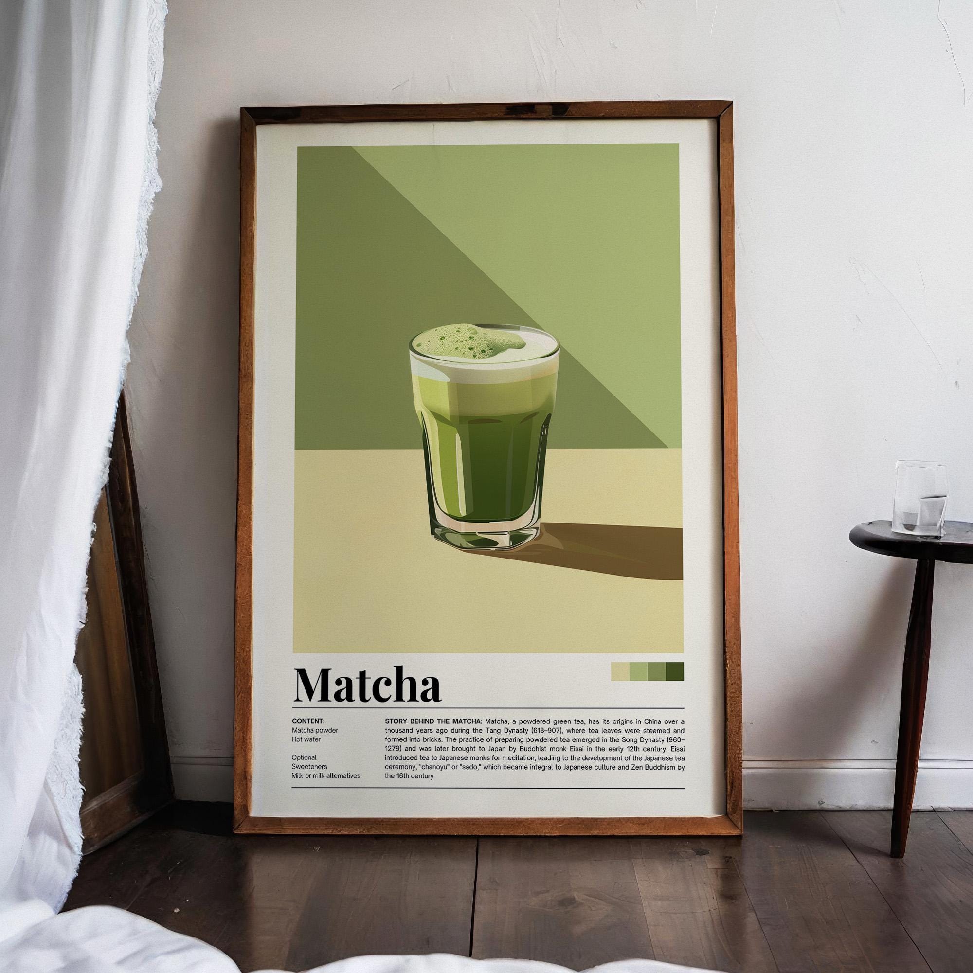 Retro Matcha Poster Vintage Matcha Art Print, Nostalgic Cafe Decor ...