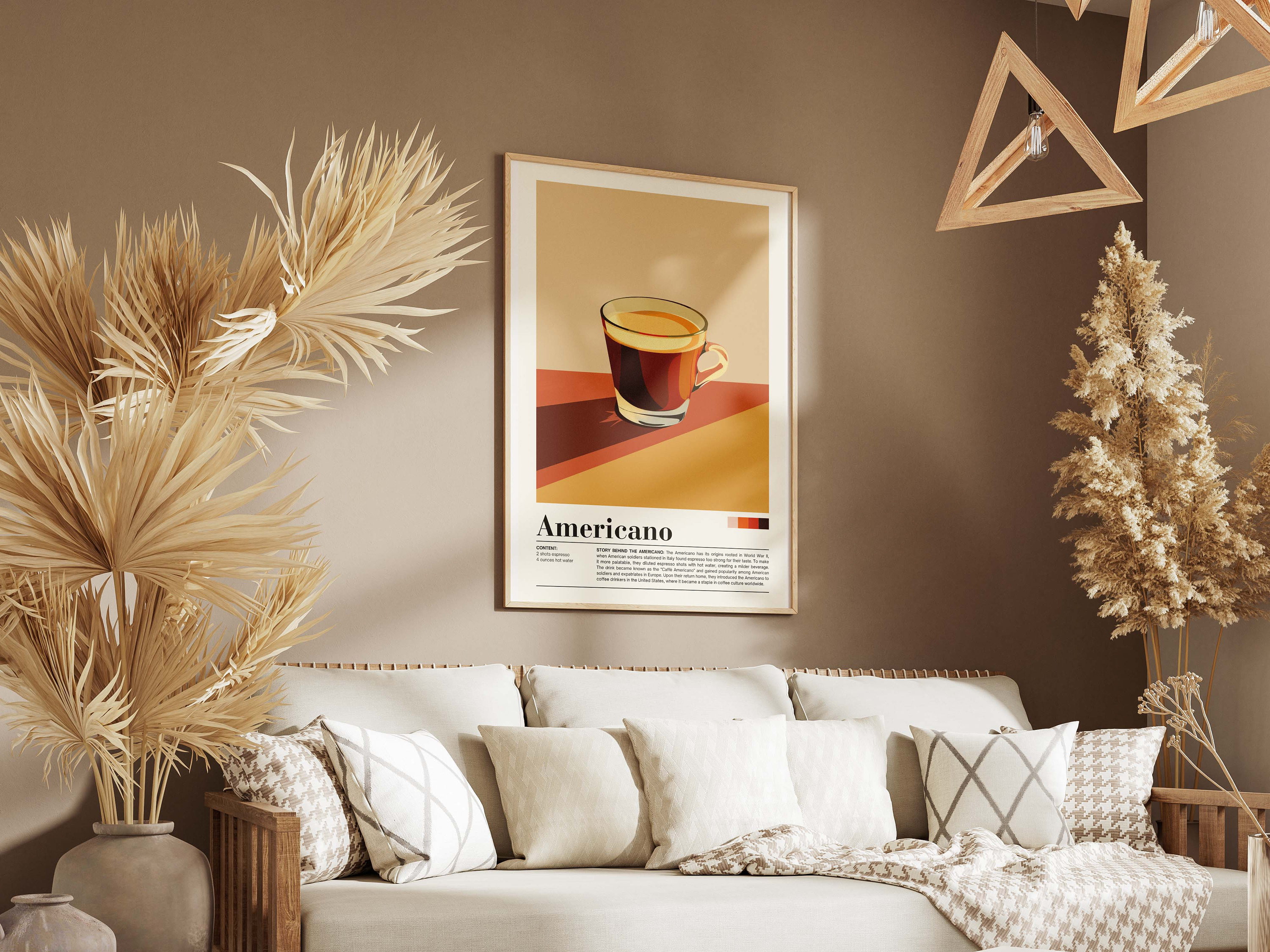 Vintage Americano Poster - Retro Coffee Art Print, Nostalgic Cafe Decor ...