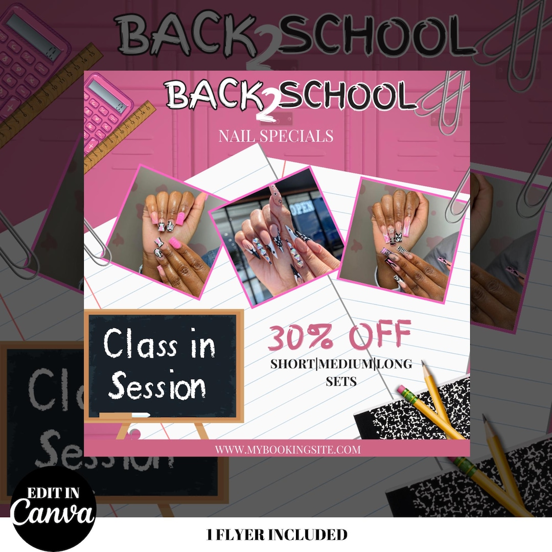 Nail Art Salon Flyer, DIY Flyer Template Design, Gel Acrylic Press on ...