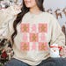 Gingerbread Pink Checkered Christmas Sweatshirt, Holiday Crewneck ...