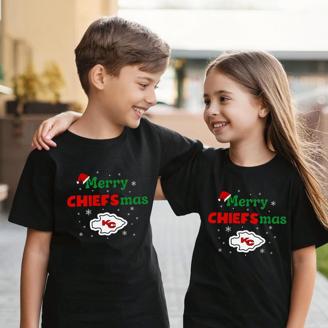 Merry Chiefsmas Youth Merry Christmas Shirt, Kids Holiday T-shirt ...