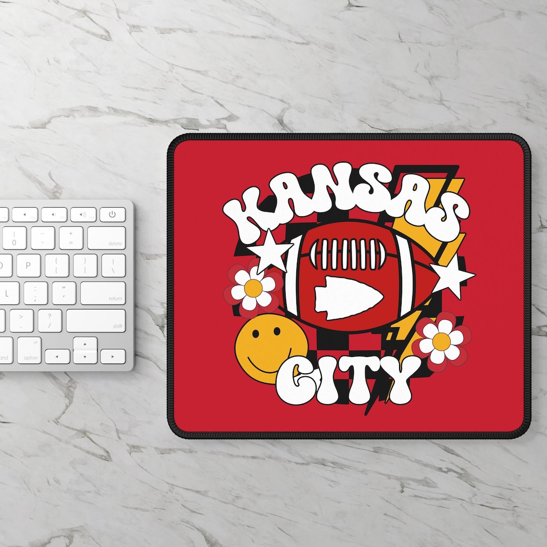 Kansas City Football Gaming Mouse Pad | Retro Smiley Daisy Design, KC ...