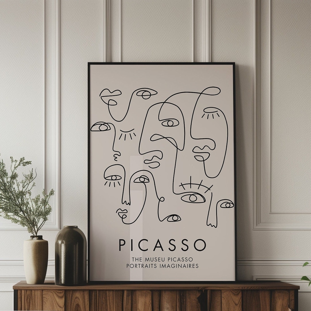 Pablo Picasso Poster Neutral Beige Picasso Abstract Line Art Print ...
