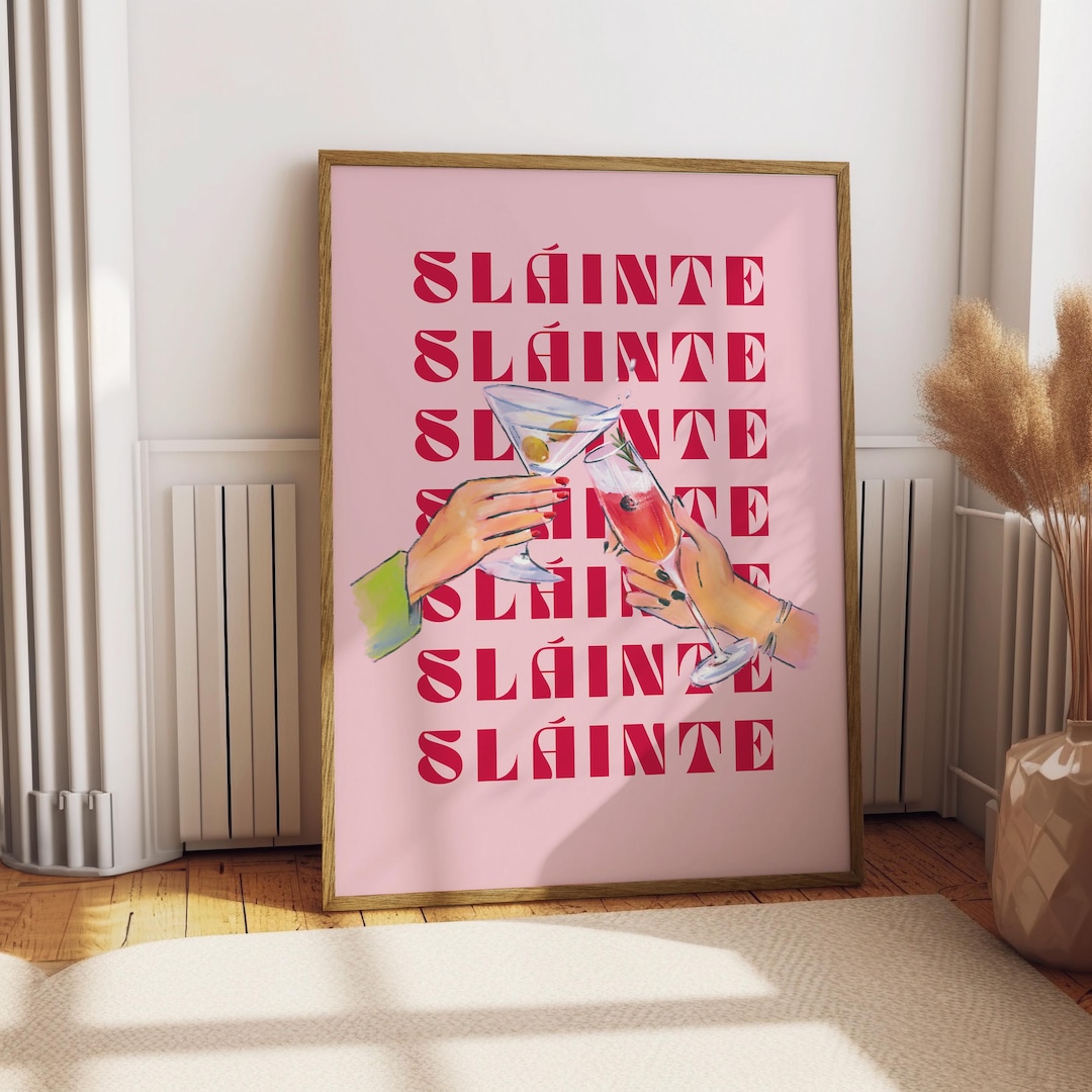 Sláinte Irish Cheers Bar Cart Decor Irish Saying Gifts for Expats ...
