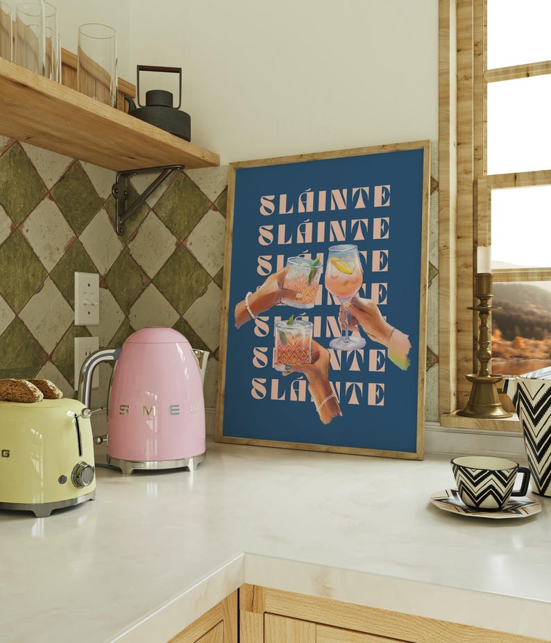 Irish Cheers Sláinte Bar Cart Decor Irish Saying Gifts for Expats ...