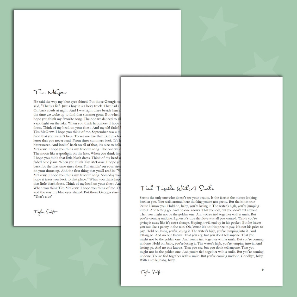 Taylor Swift Debut Lyric Book | Printable PDF | Taylor Swift Lyrics ...