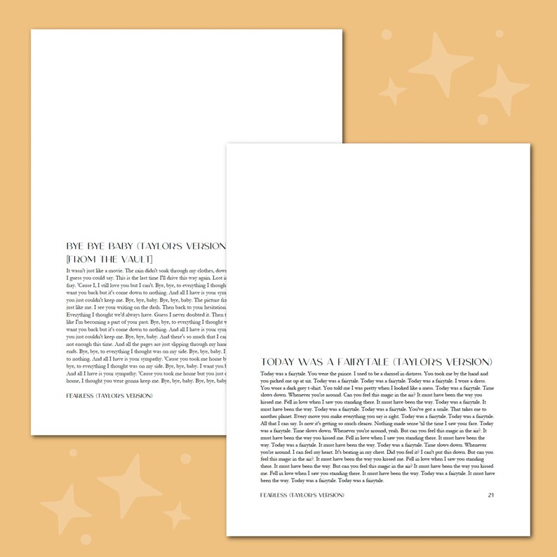 Fearless (taylor's Version) Lyric Book | Taylor Swift | Printable PDF ...