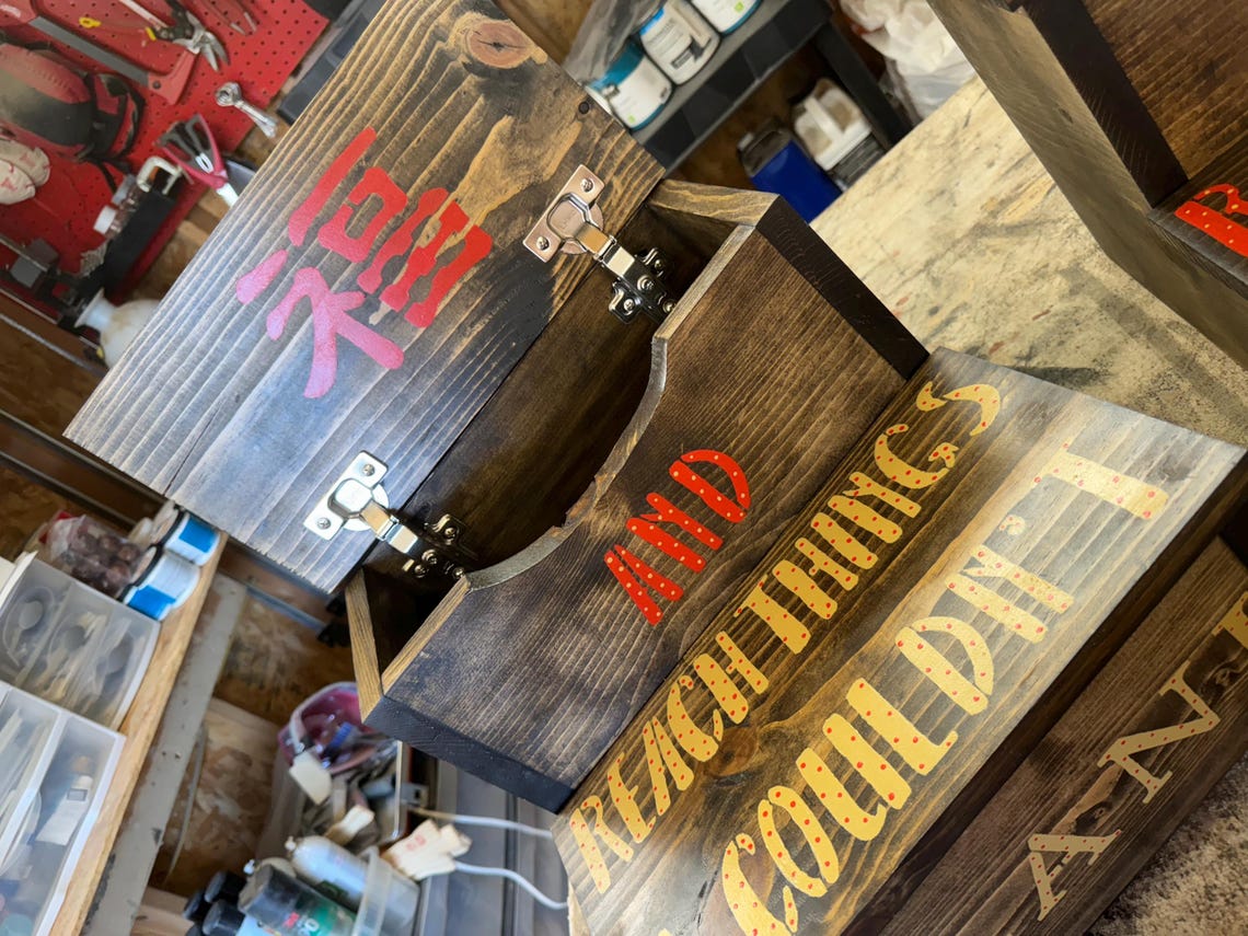 Wooden Knick Knack Boxes/ Wooden Child Storage & Step-stool W/ Soft ...