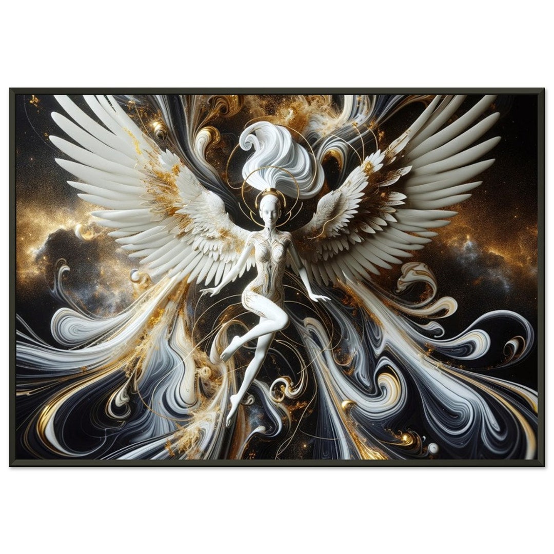 Stellar Elegance: Cosmic Angel on Your Wall in Metal Print - Etsy