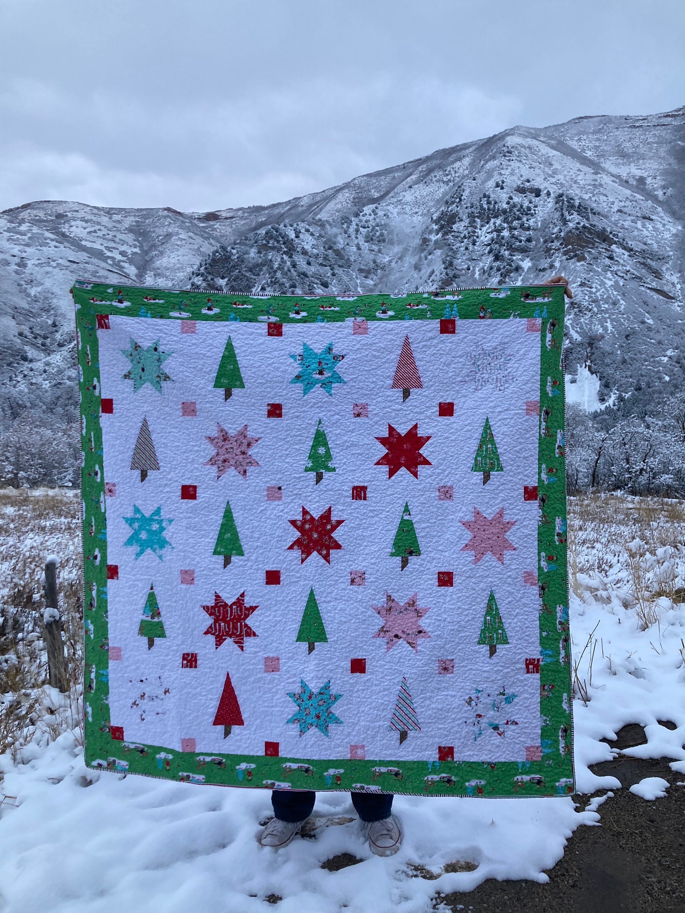 Christmas Quilt - Trees and Stars - Etsy