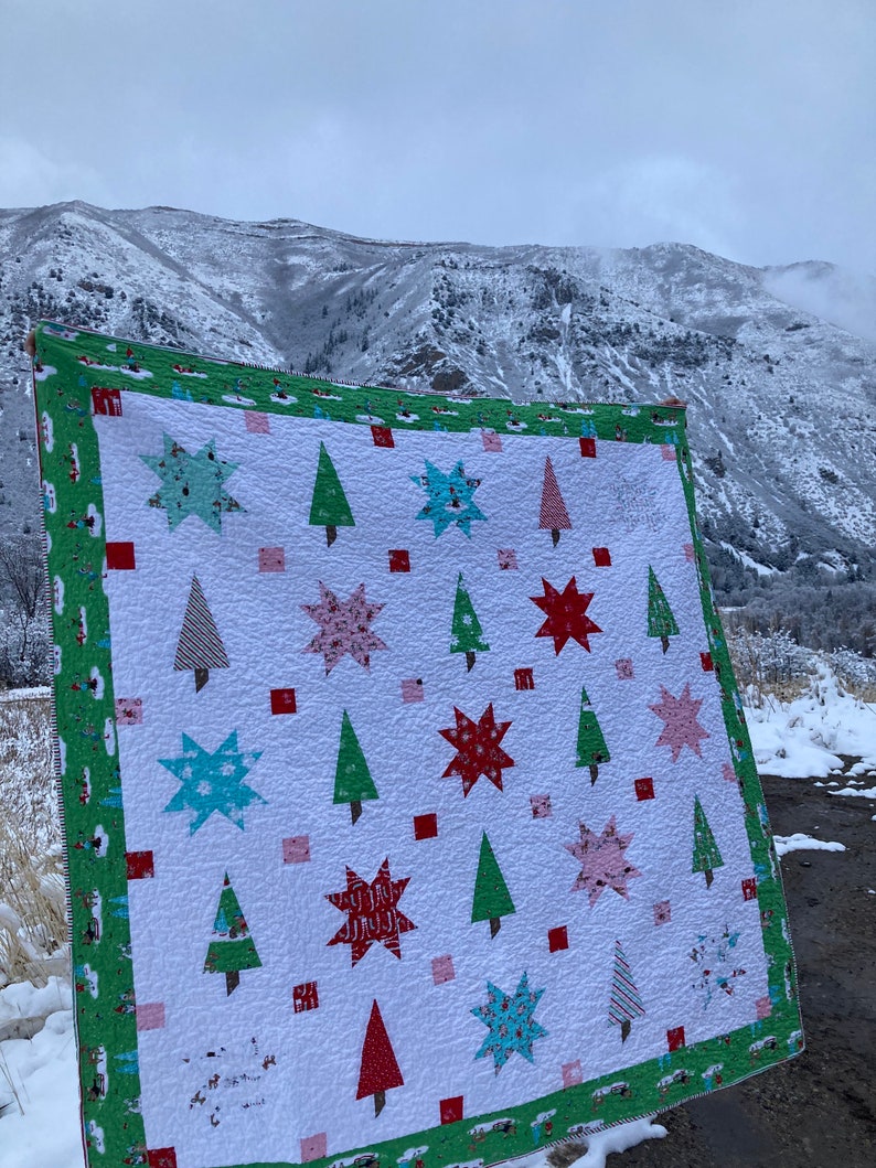 Christmas Quilt - Trees and Stars - Etsy