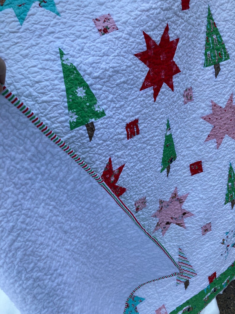 Christmas Quilt - Trees and Stars - Etsy