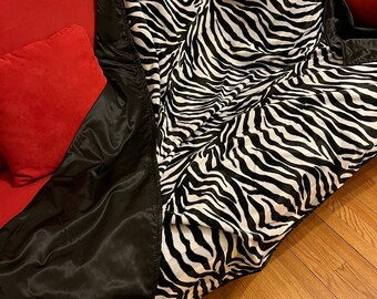 Zebra Print Throw Blanket,faux Fur Throw Blanket Animal Print Plush ...